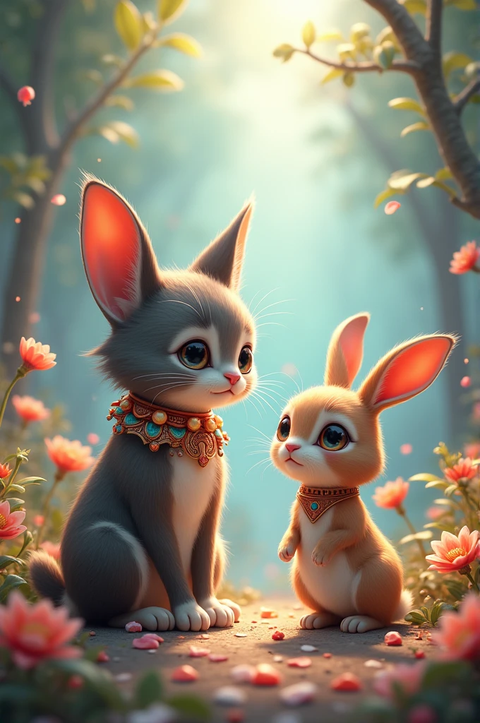 Cet and Rabbit - SeaArt AI