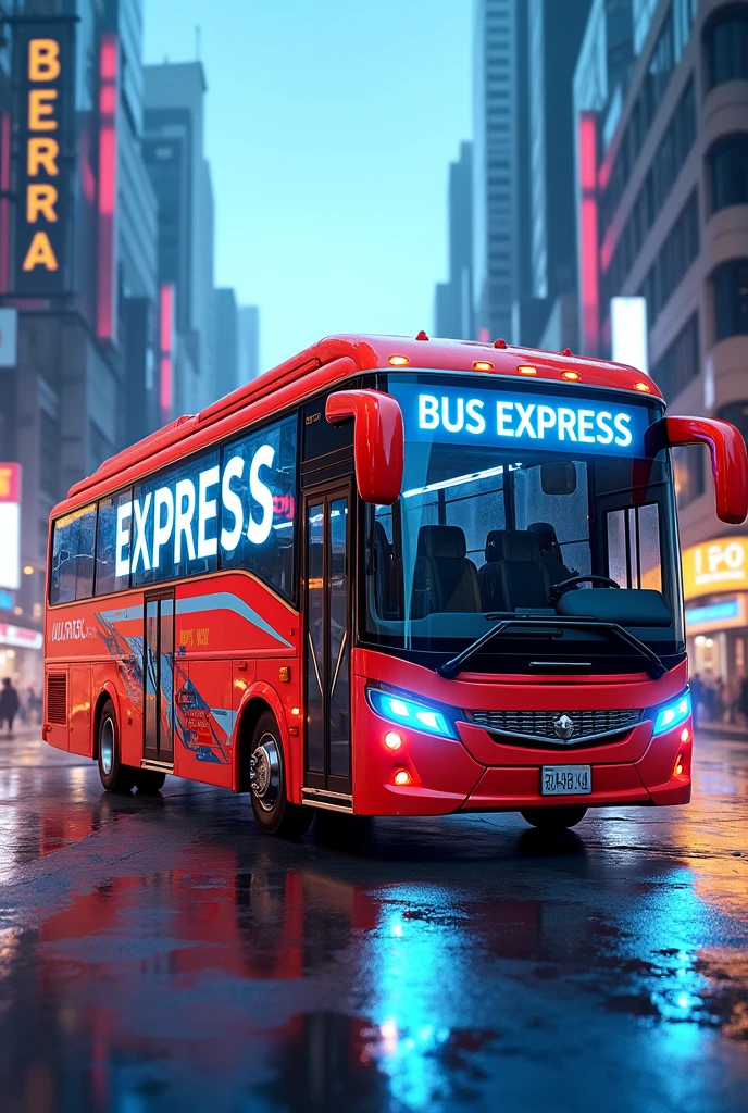 Make a bus written on the background bus express - SeaArt AI