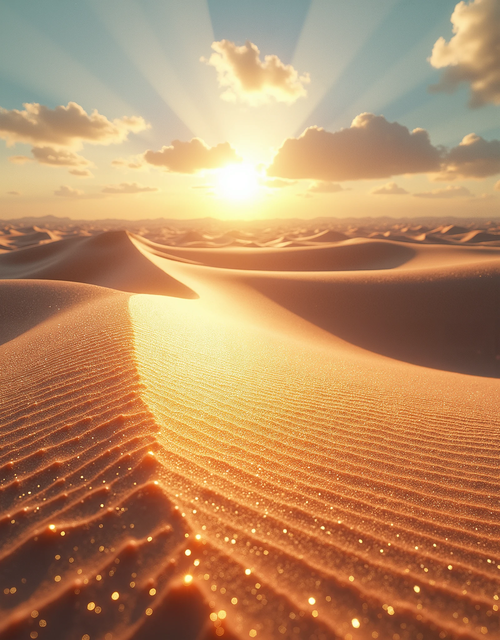 Beautiful Taklimakan Desert made of diamond sand - SeaArt AI
