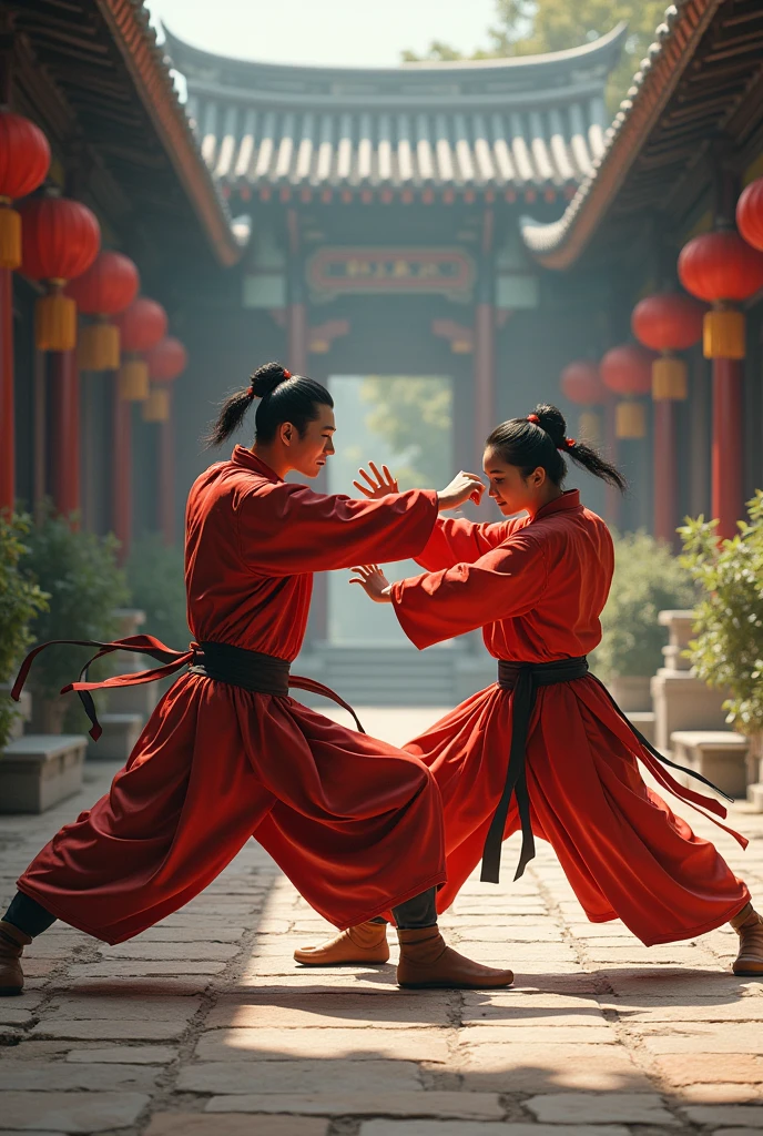Two Chinese fighting - SeaArt AI