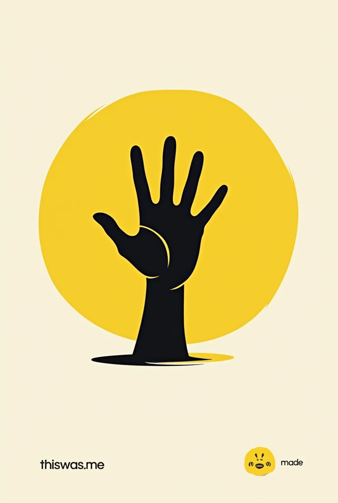 Create a yellow and black logo with the hand between the circle and ...
