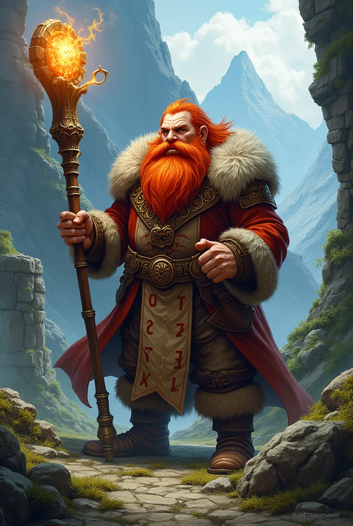 Red-haired dwarf wizard RPG, 20 year - SeaArt AI