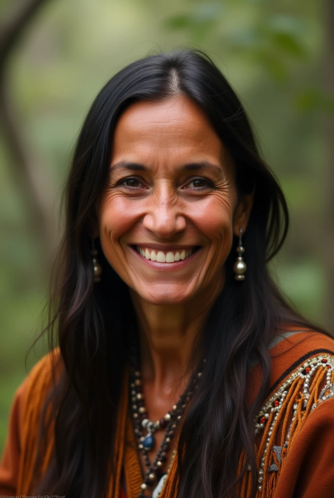 Smiling native American mother in her late 40s - SeaArt AI