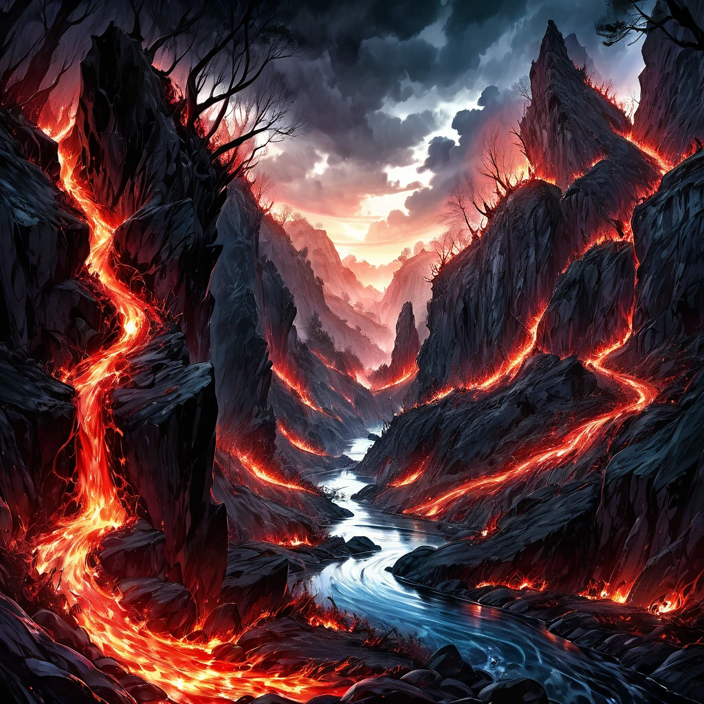 Fusion of acrylic and watercolor paintings, finger painting artwork ...