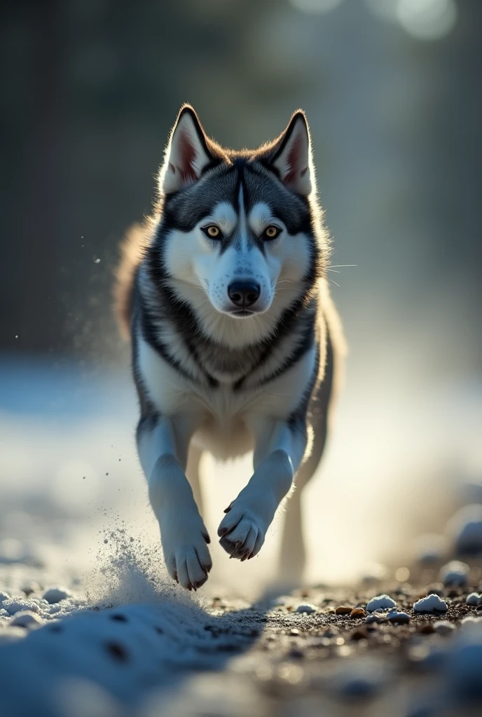 Slow-motion clip of a Husky running, with speed lines and motion blur ...