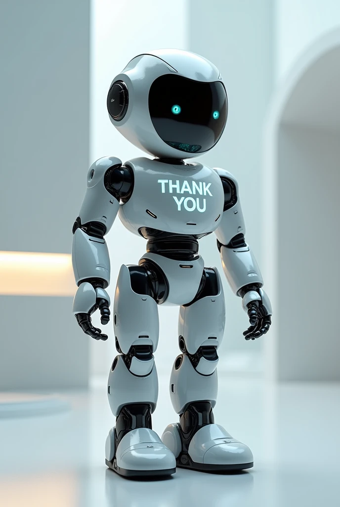 Thank you for your attention robot showing in latters - SeaArt AI