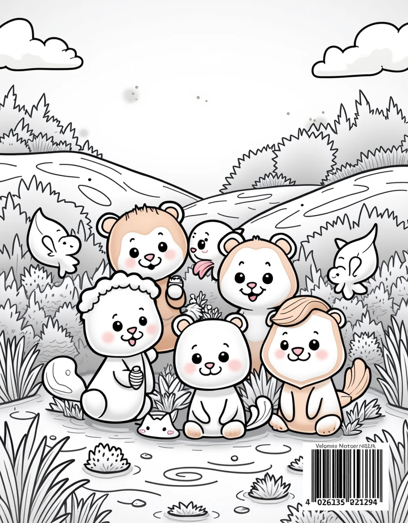"Design a fun and engaging back cover for a children's coloring book ...