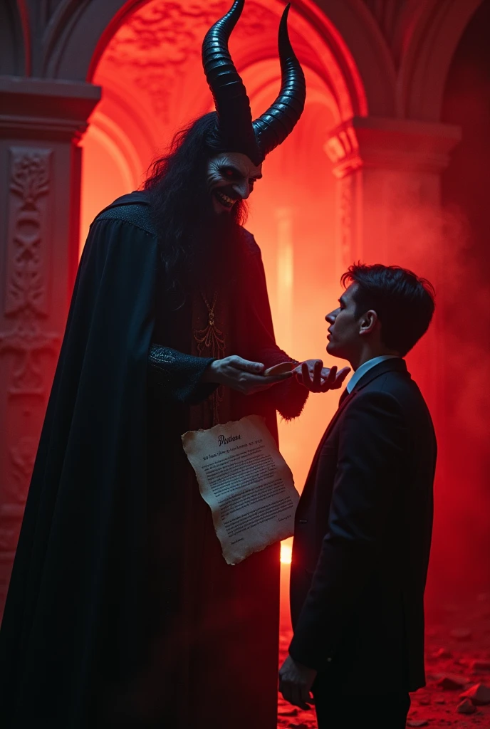 A video of Satan offering a contract - SeaArt AI