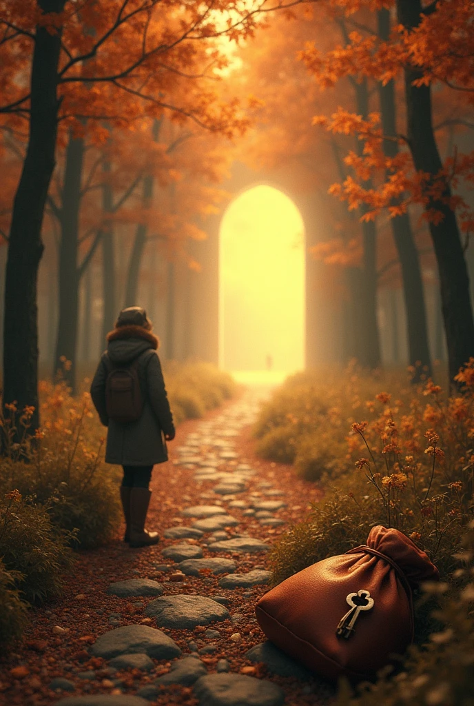 Key, cinnamon, Honey, path, opening,orange,bag,trebol, success - SeaArt AI
