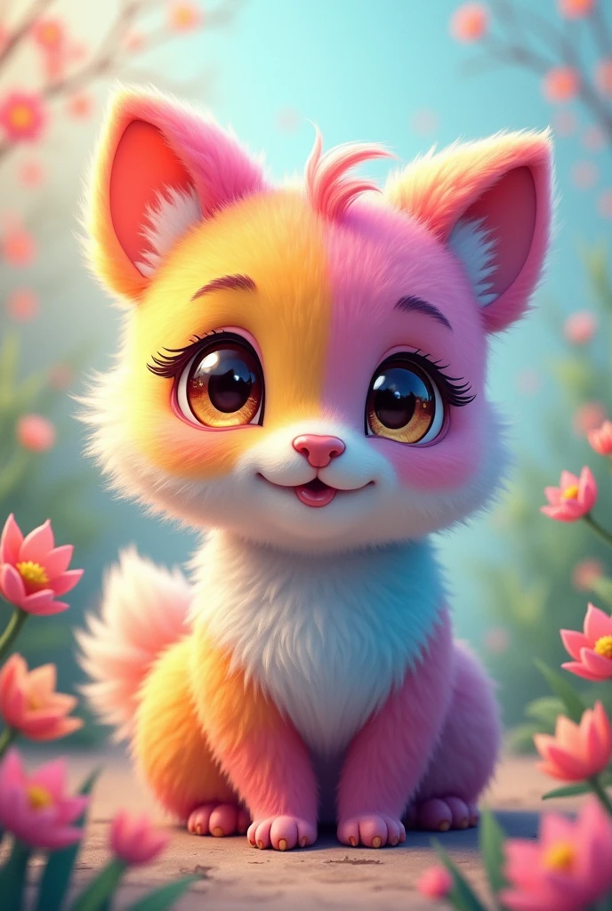 Cute animal with many colors - SeaArt AI