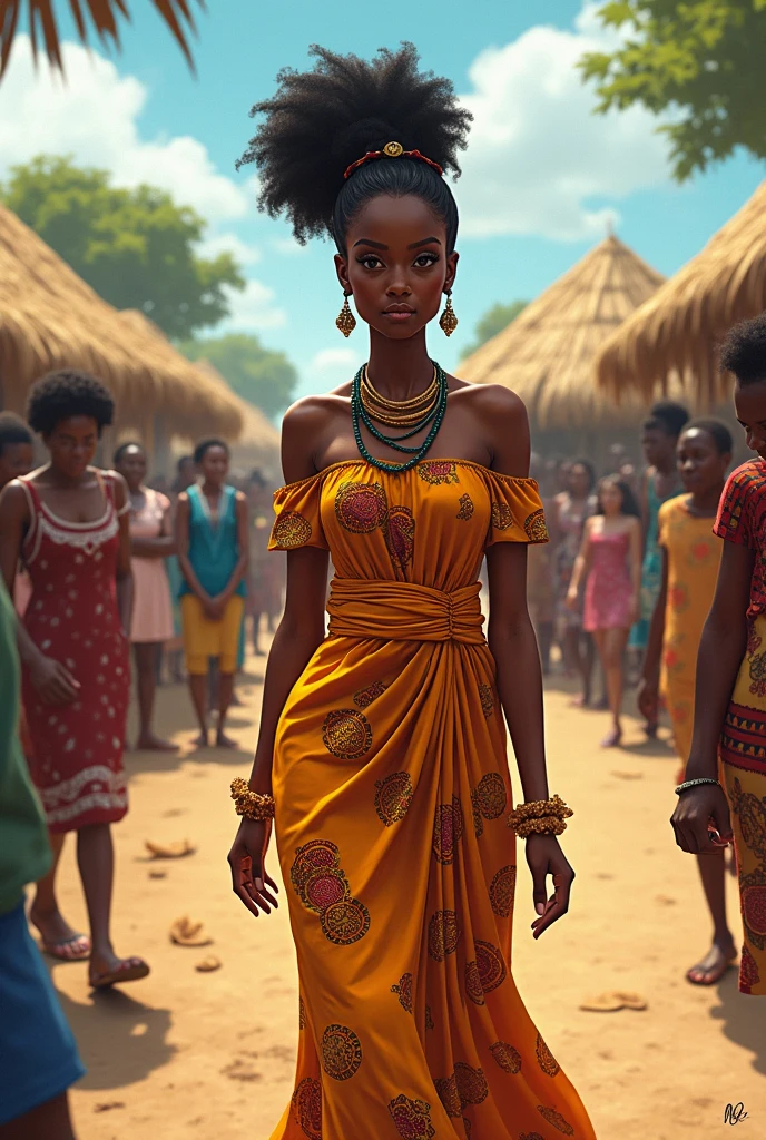 Igbo village square where people are gathered a very elegant young lady ...