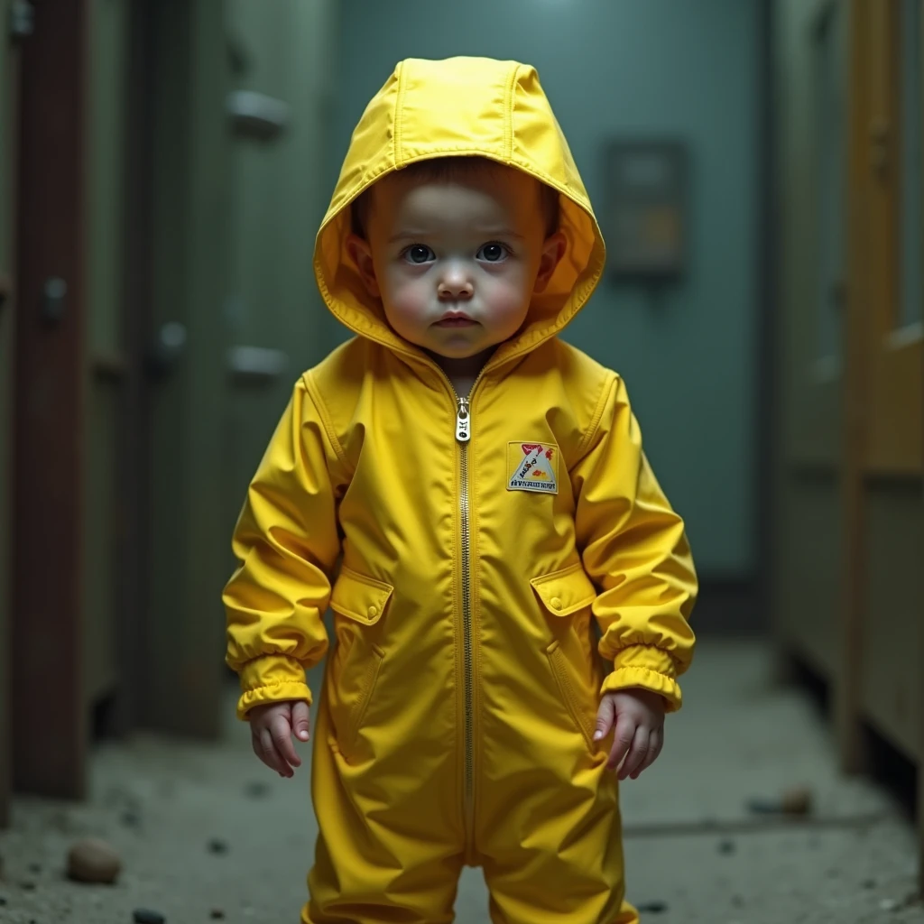 Litle baby like walter white at breaking bad with his yellow hazmat ...