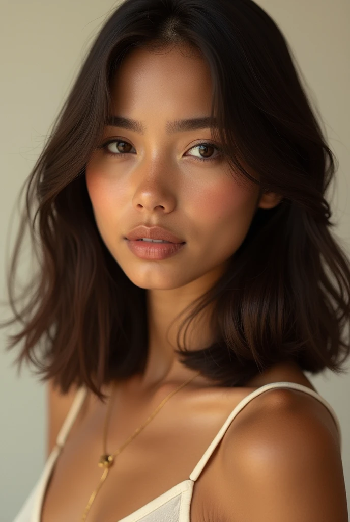 Brazilian woman realistic straight cut hair 18k - SeaArt AI