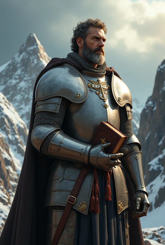 Medieval knight with Bible in hand - SeaArt AI