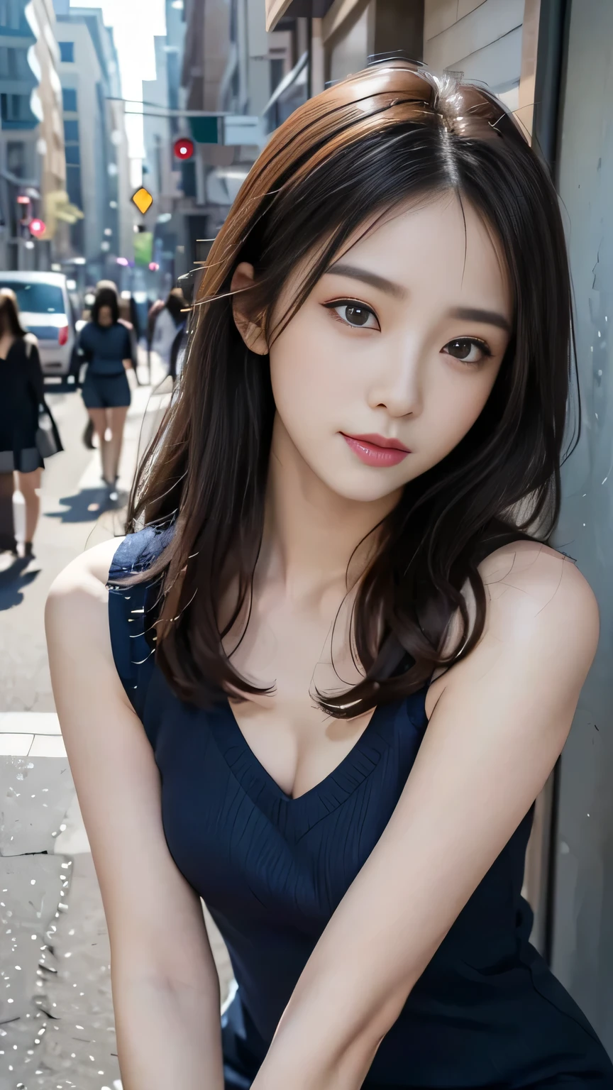 A close up of a woman in a dress posing for a picture - SeaArt AI