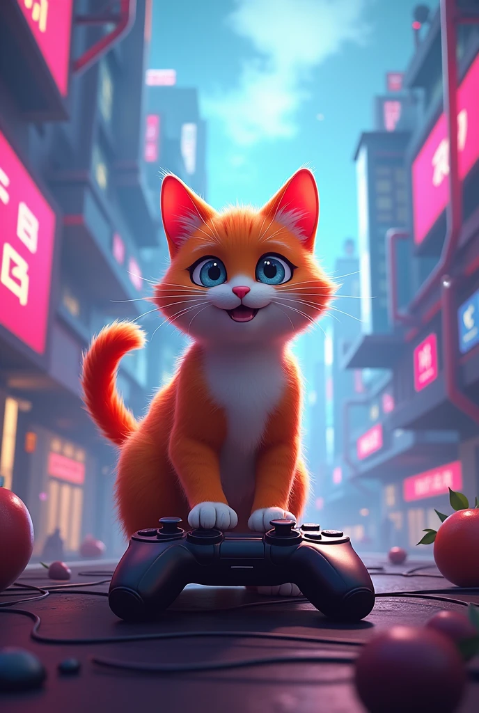 Cat play free fire - SeaArt AI