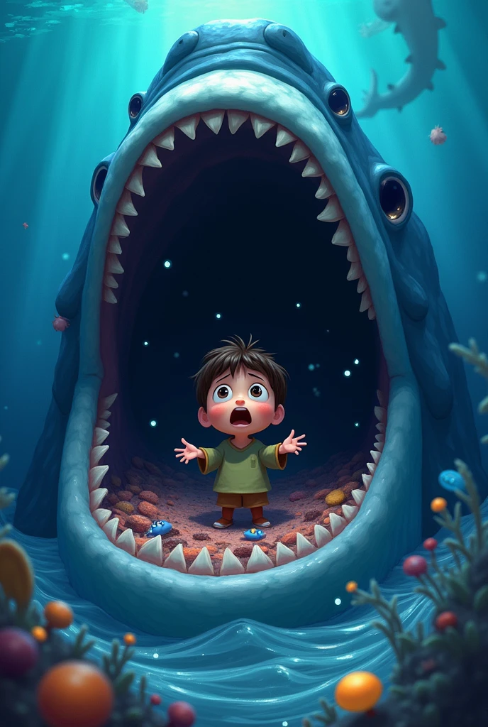Jonah and the whale bible pixar drawing - SeaArt AI
