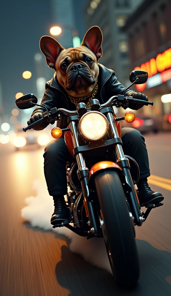 French Bulldog、Rapper、A little evil、accessories、Harley-Davidson - SeaArt AI
