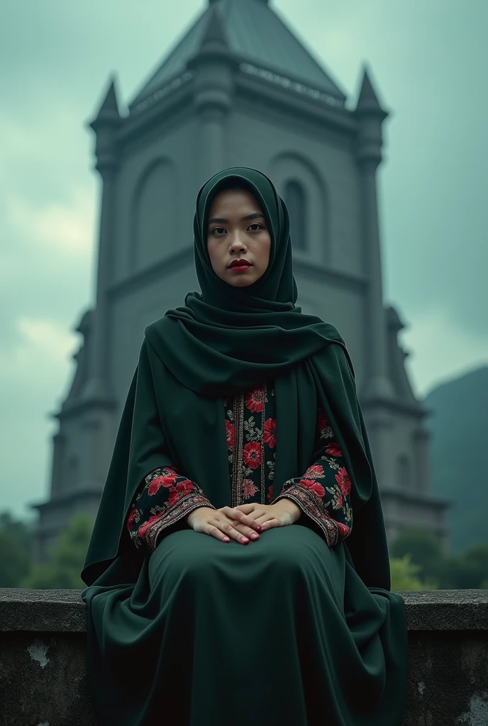 Beautifull woman muslim wearing long hijab and wearing melayu clothes ...