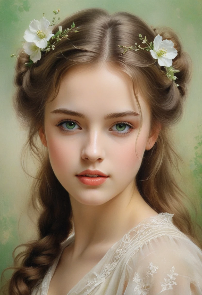 A work of art, Beautiful girl, 20 years old, in pastel tones - SeaArt AI