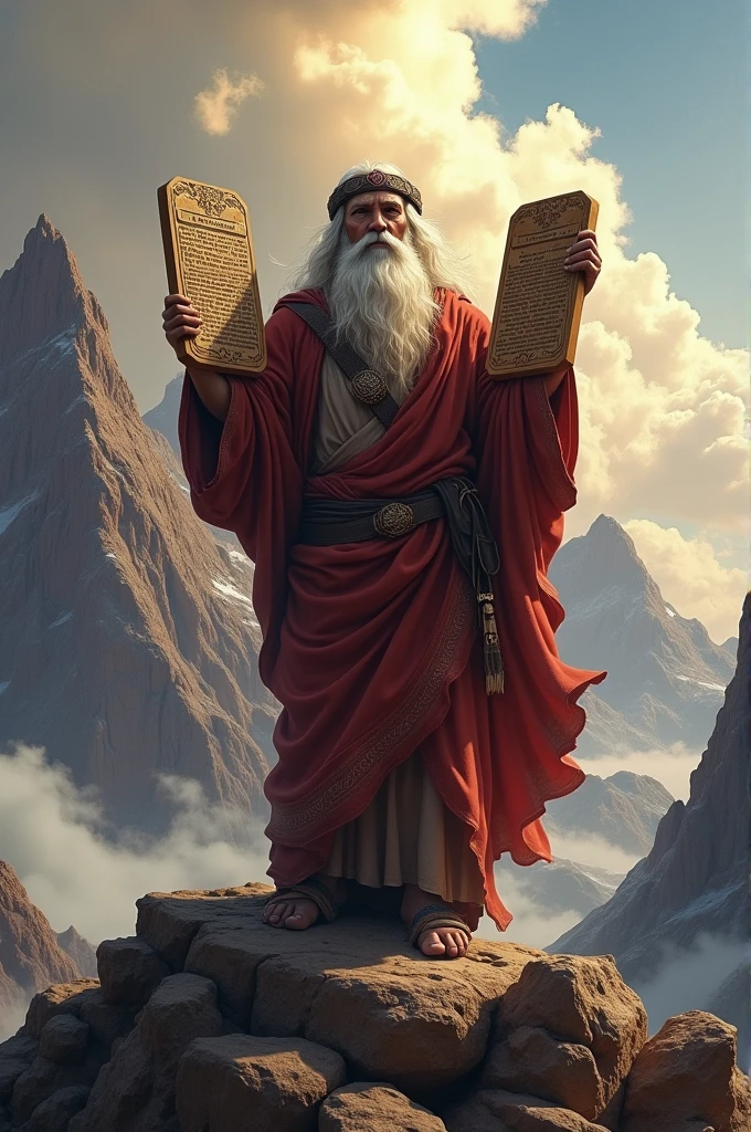 Generate detailed image of Moses with the tablets of the ten ...