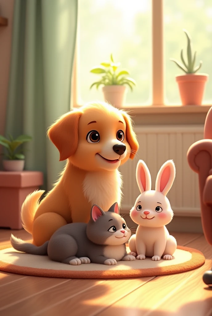 Dog cat rabbit - SeaArt AI