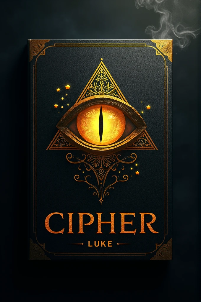 Create a book cover image with just Bill Cipher's eye, with the name of ...