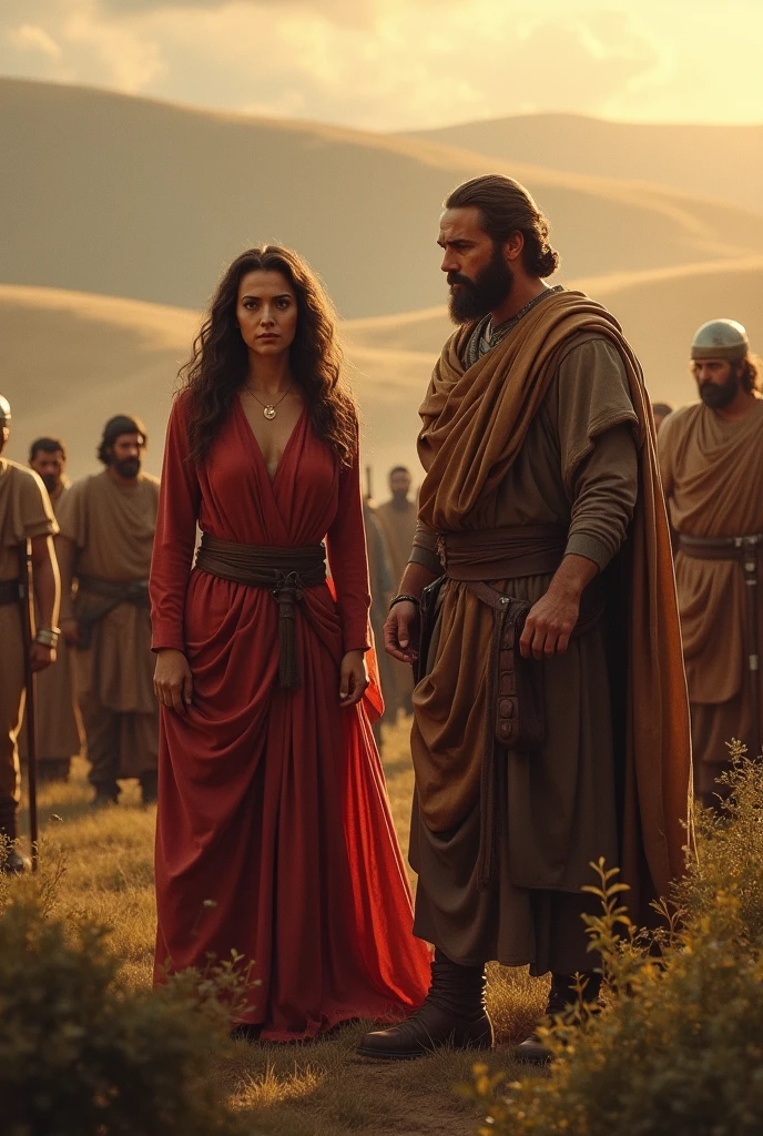 Biblical character Judge Deborah alongside General Barak with the ...