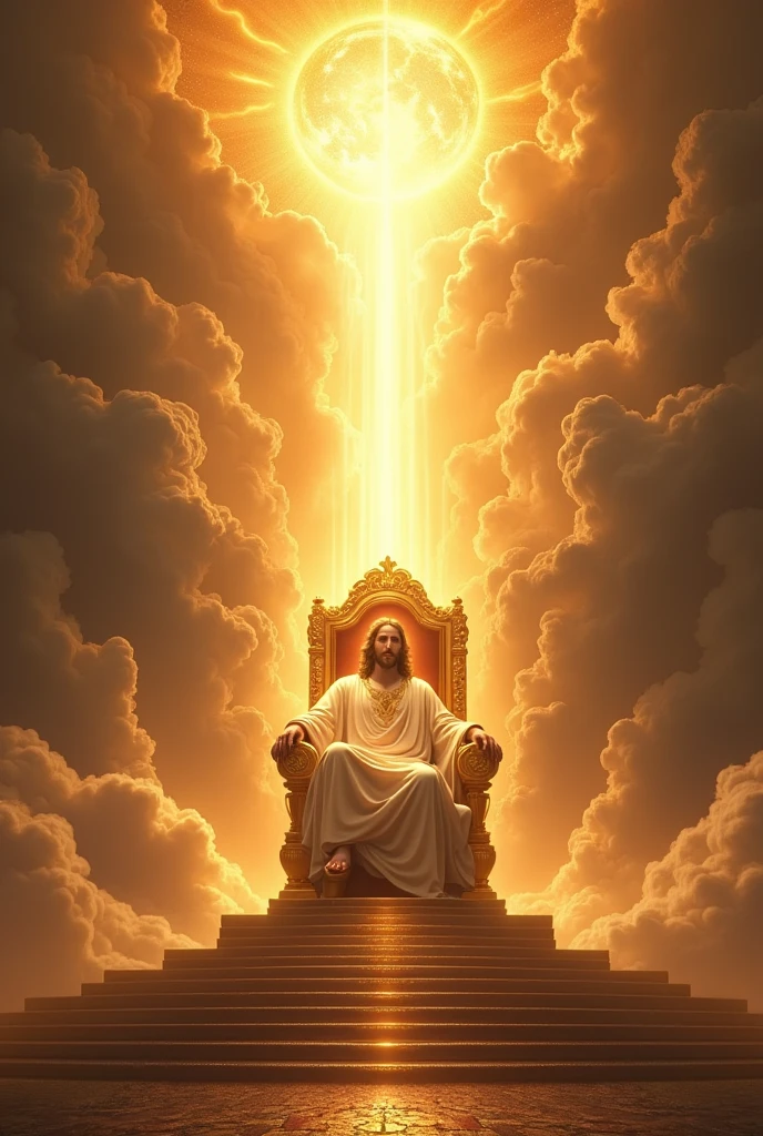 Throne of glory Jesus glorified Lightning and thunder Amber - SeaArt AI