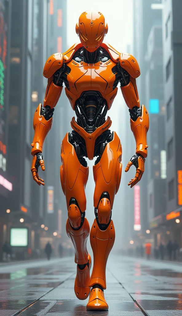 Orange transformed robot - SeaArt AI
