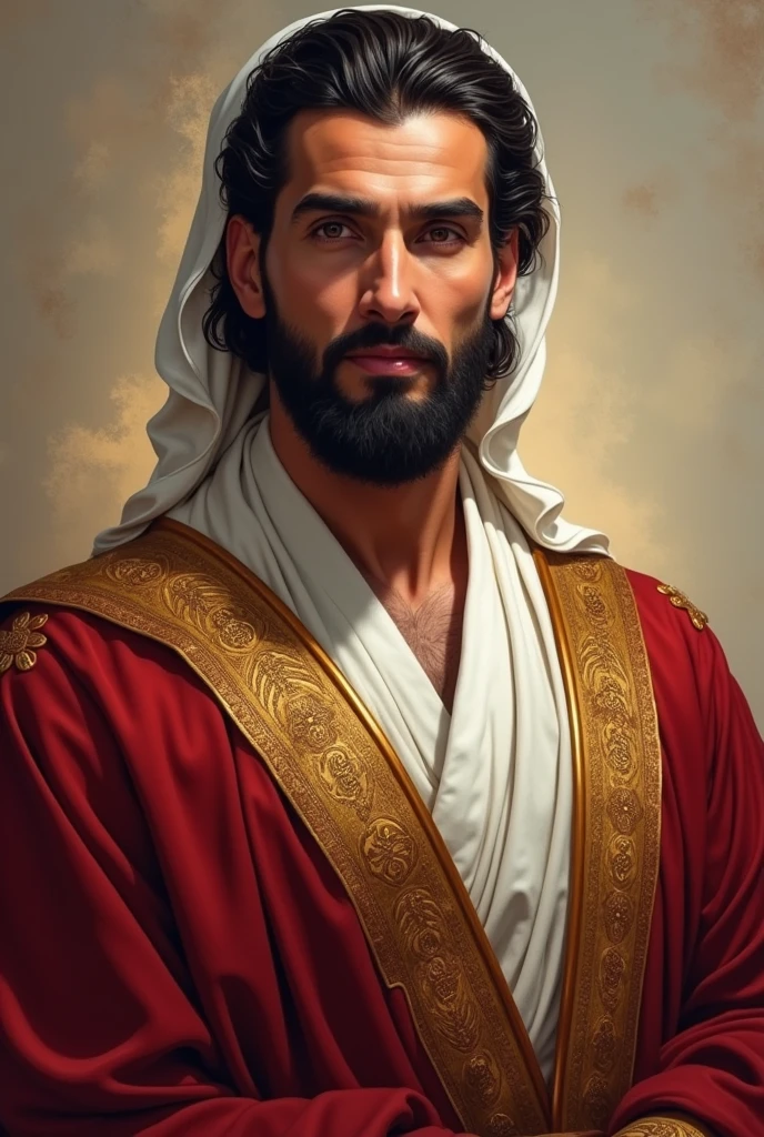 Portrait of Hamzah, the uncle of the Prophet Muhammad, with a dashing ...