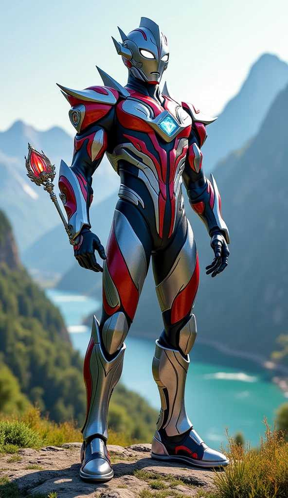 Ultraman standing tall with a sleek, futuristic armor inspired by ...