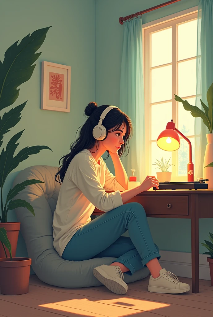 CREATE A LOFI GIRL PIC IN YOUTUBE THAMBLE - SeaArt AI