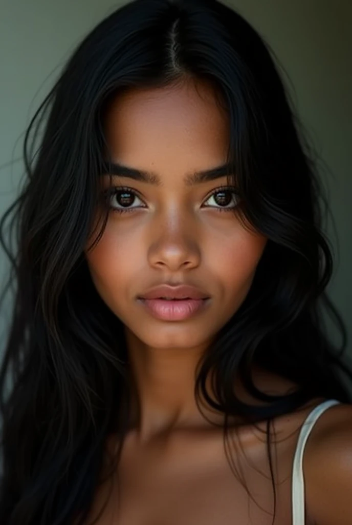 18 indo-mauritian girl with long straight black hair,dark eyebrows and ...