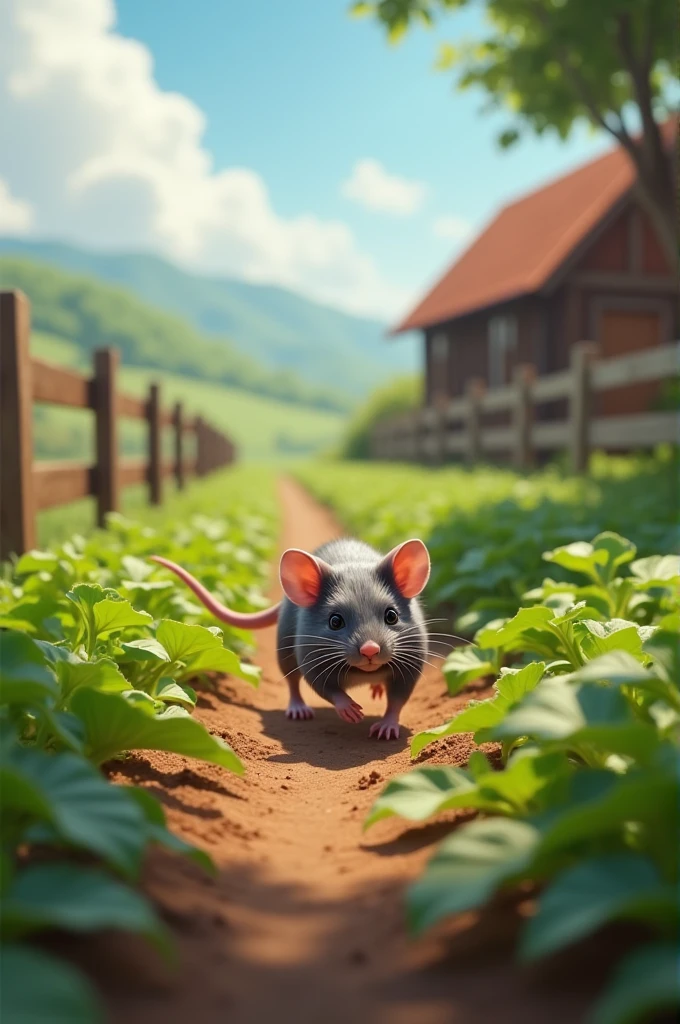 A rat moving in the farm - SeaArt AI