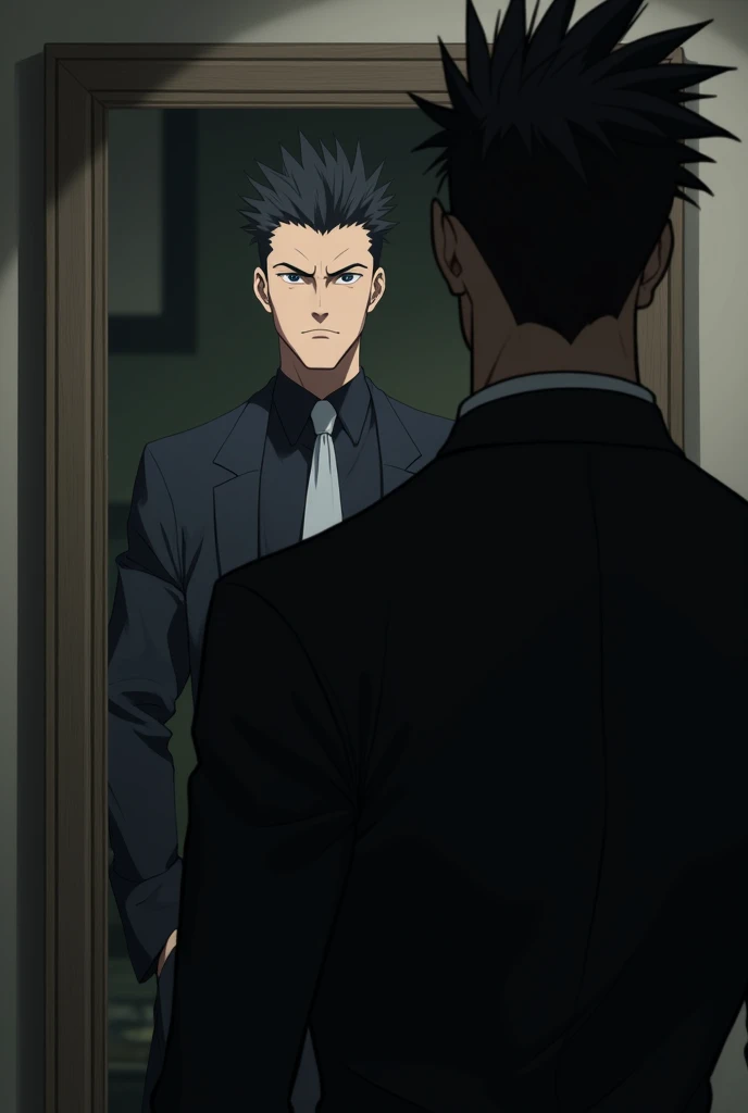 Toji fushiguro of jujtsu kaisen, taking mirror selfie, full body pose ...