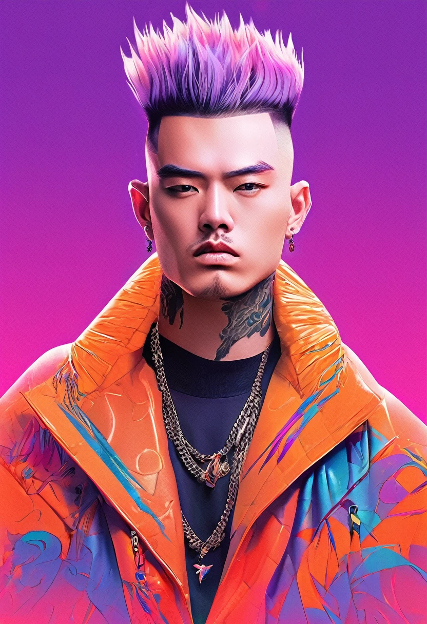 ((illustrator)), flat color, anime style, sketch, 1man, shiny lip ...