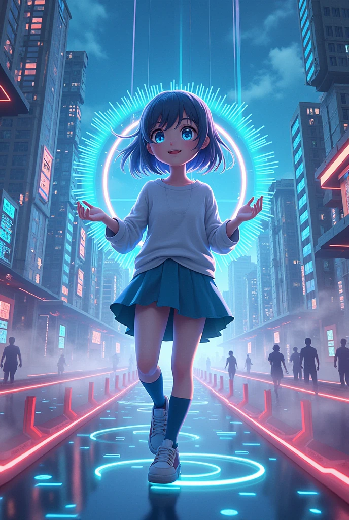 Create an image about augmented reality simulators, with an anime ...