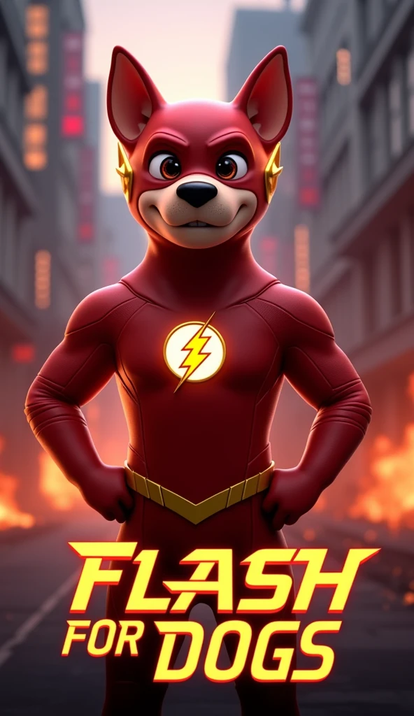 Poster for the cartoon "Flash" for dogs. At the top of the poster in ...