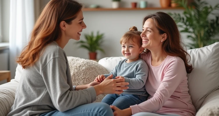 A beautiful family moment between mom, aunt and niece. They all have ...
