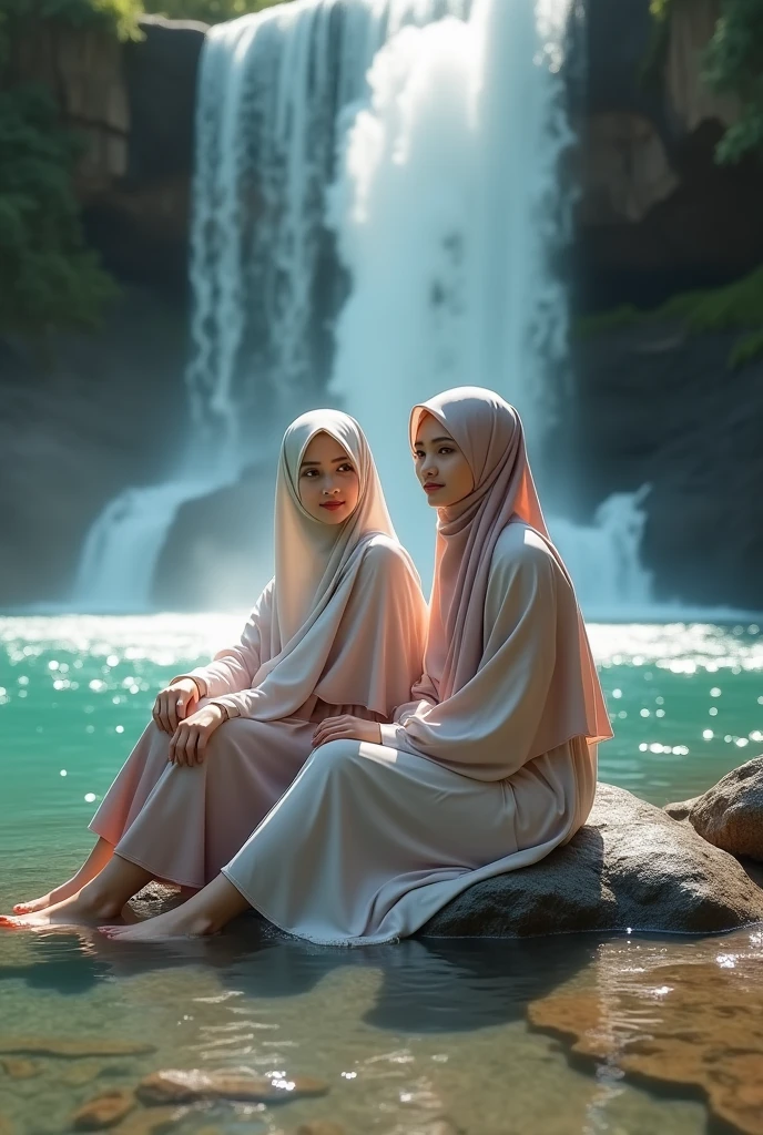Muslim women, beautiful, camera face, their faces are clearly visible ...