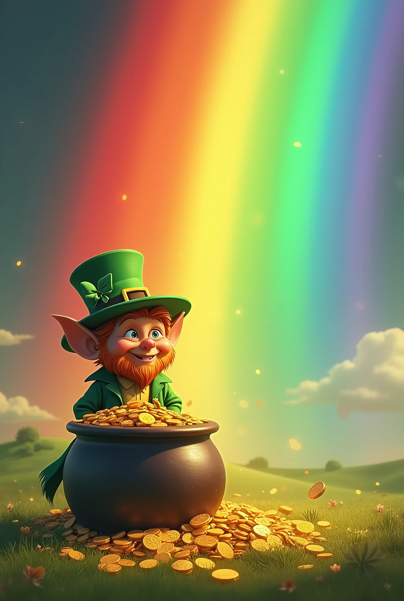 Arafed image of a leprezi leprezi pot full of gold - SeaArt AI