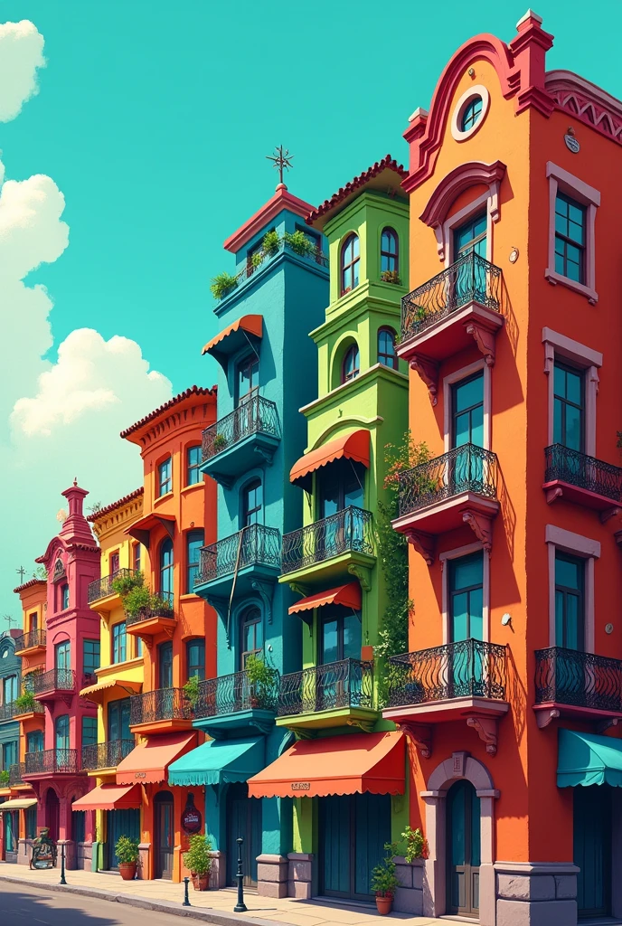 Look at those buildings! They are so colorful and have those wrought ...