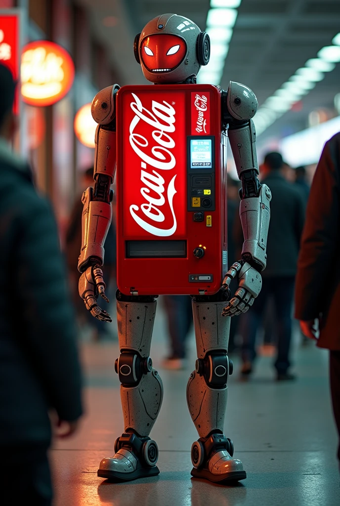 Vending machines have Japanese arms and two legs., robot ，コカ - SeaArt AI