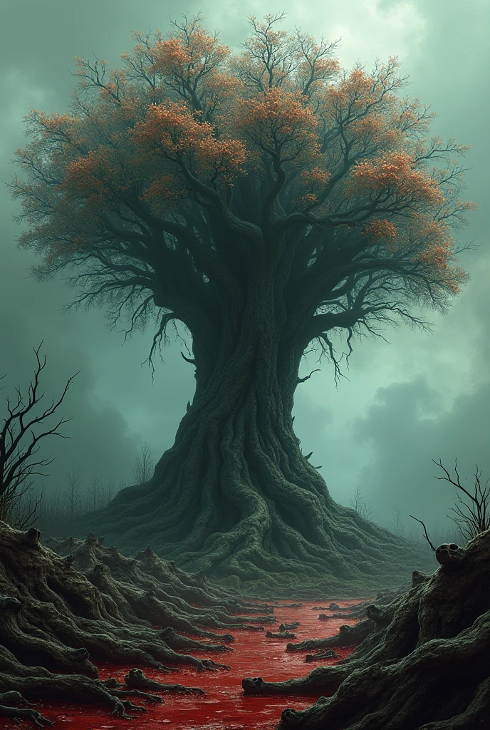 Large cursed tree,blooms skull, The smell of decay constantly wafts ...
