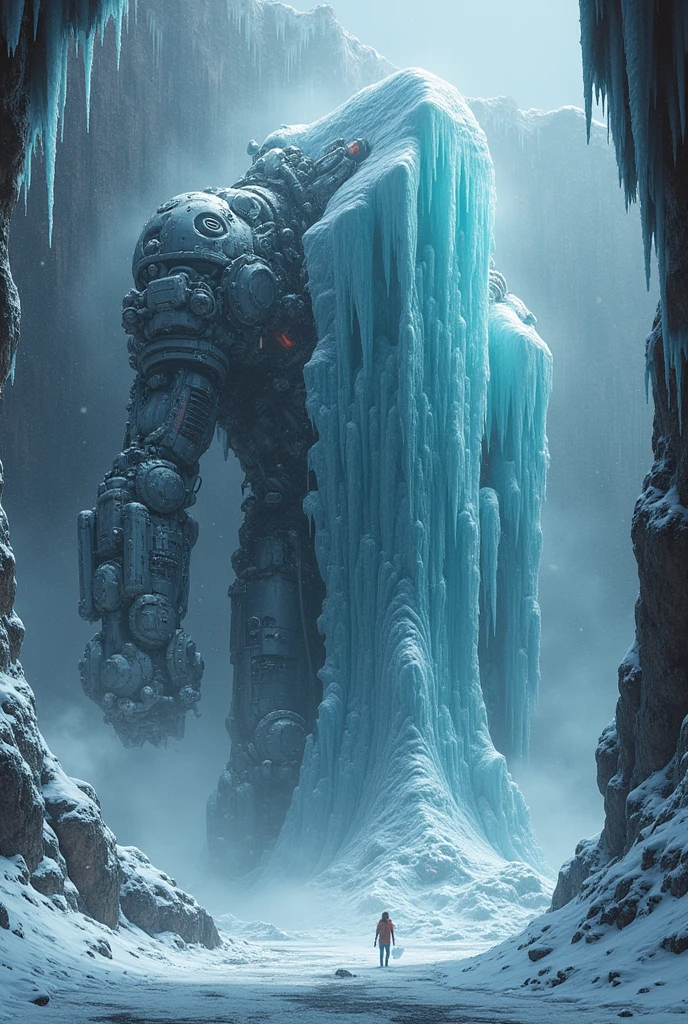 Cyberpunk, Mechanical, shattered, There is a photo of a very large ...