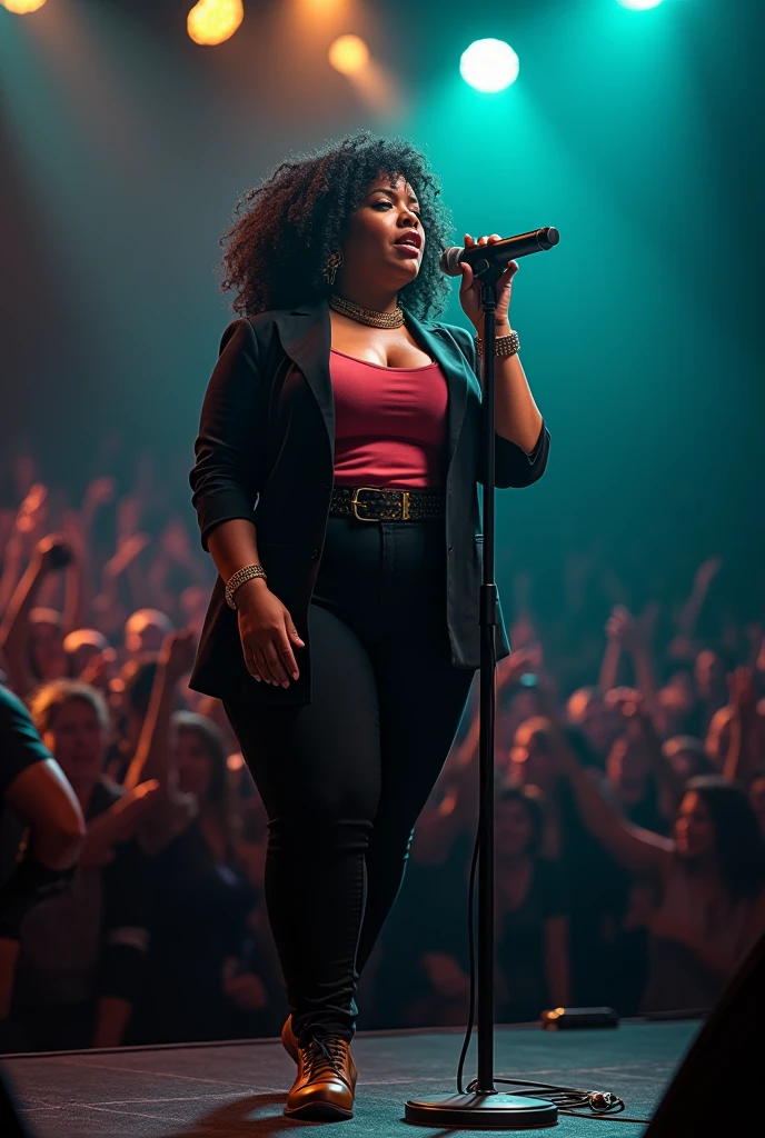 独奏, African American female singer , light black. greeneyes - SeaArt AI