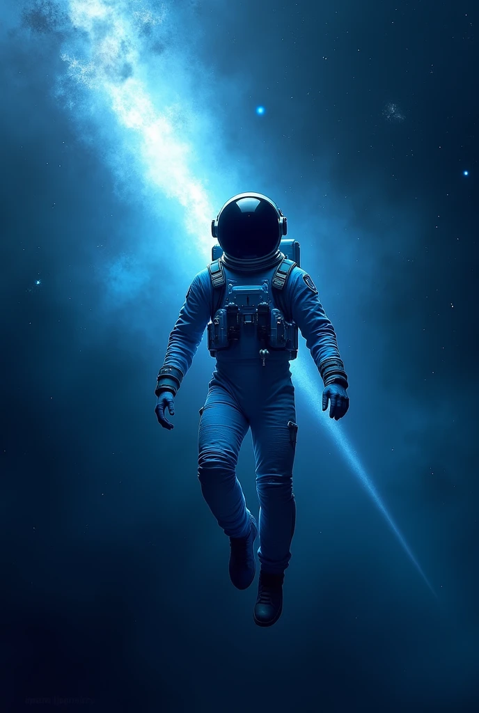 Blue astronaut with a comet - SeaArt AI