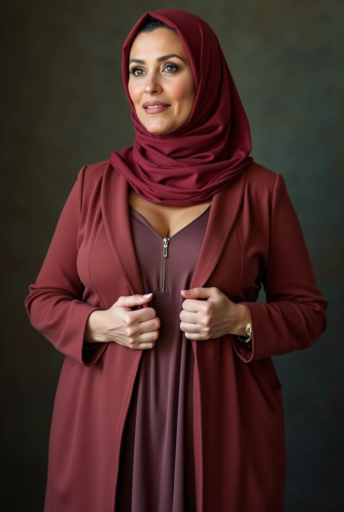 Arab hijabi Muslim mom aged 50 year showing big boobs hard nipples ...