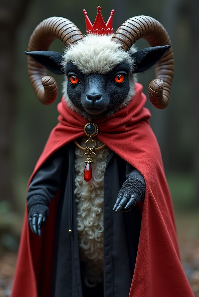Sheep (lamb \(cult of the lamb\)), black body and white fur, white hair ...